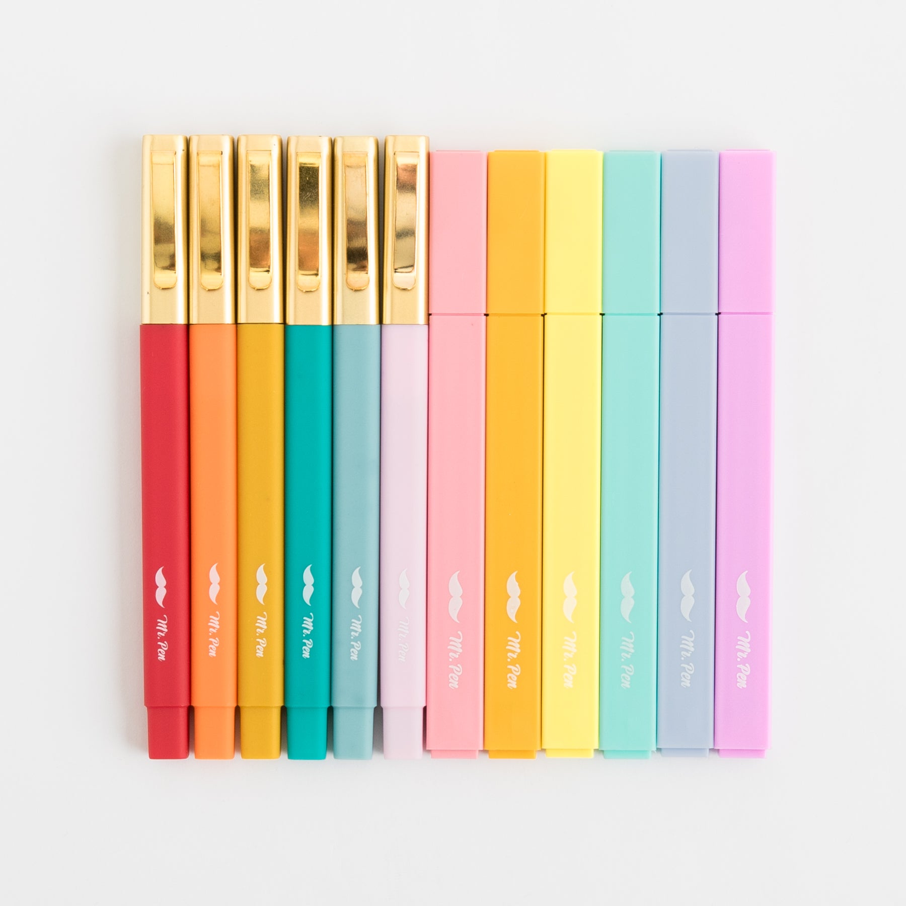 Aesthetic Highlighters and Pens - 12 Pack - No Bleed – Taking Ground